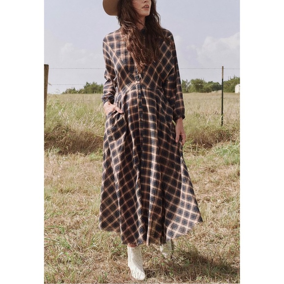 THE GREAT. | Dresses | Nwot The Great Plaid Longsleeve The Western ...